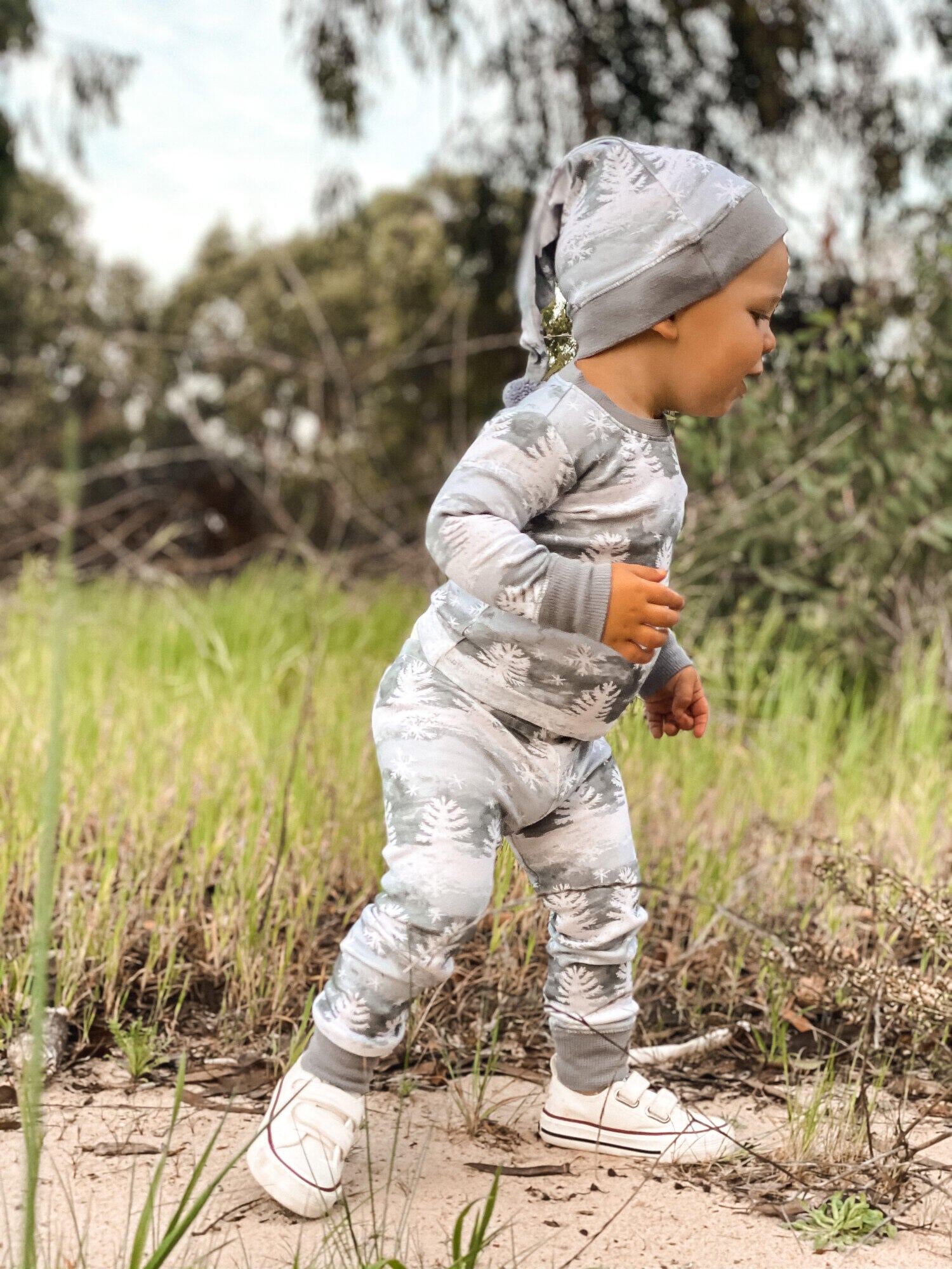 Organic Holiday Kid's PJ & Cap Set in Winter Wonderland by Lovedbaby ...