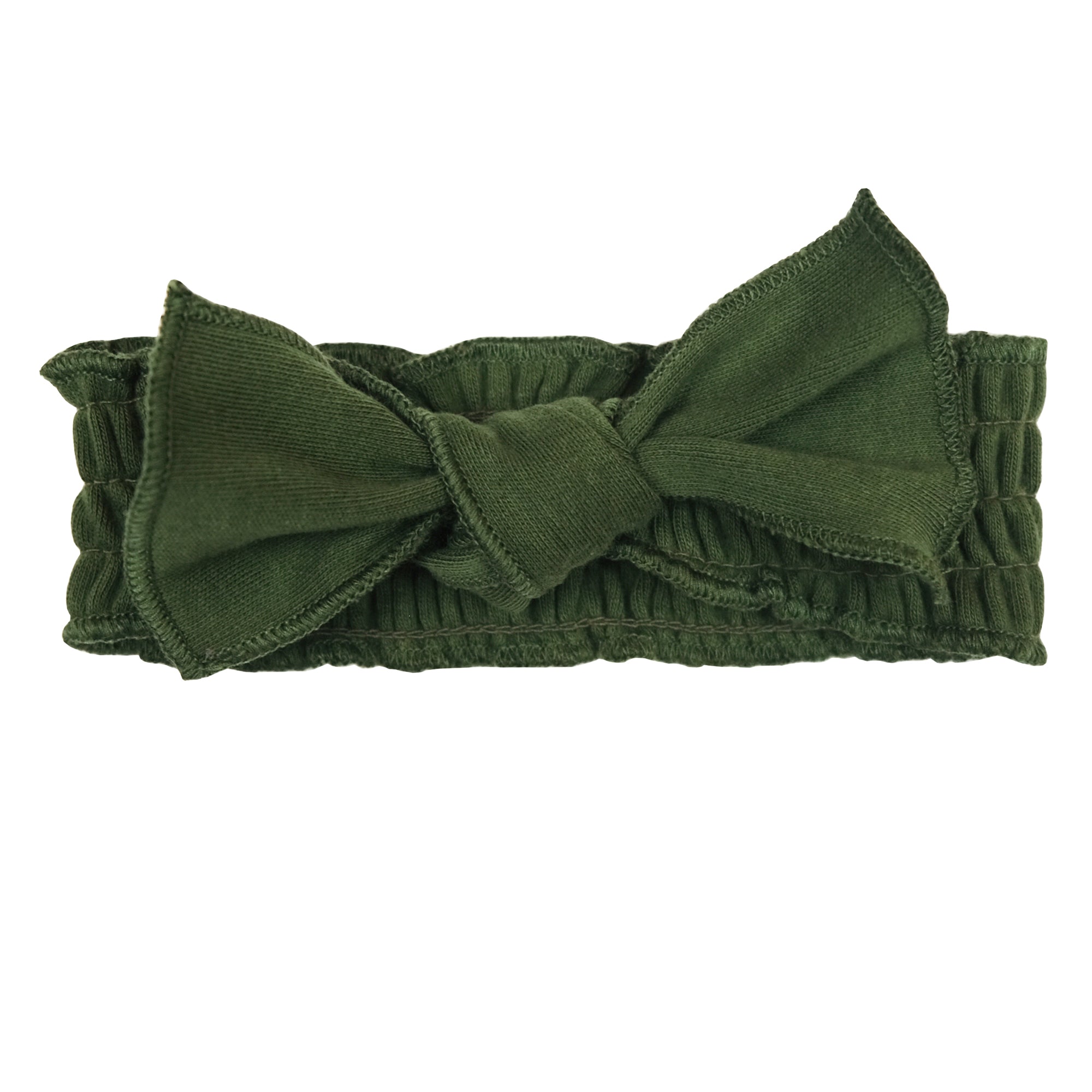 Organic Smocked Tie Headband in Forest by L'ovedbaby – Avery and Everett